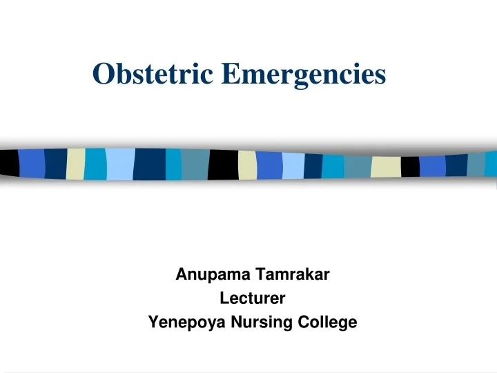 PPT - Obstetric Emergencies PowerPoint Presentation, free download - ID ...