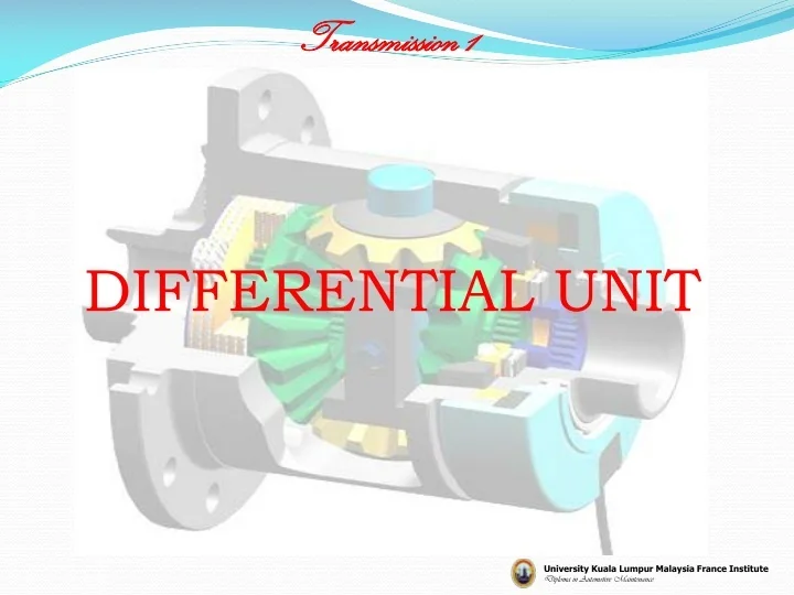 PPT - DIFFERENTIAL UNIT PowerPoint Presentation, free download - ID:9394737