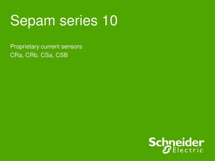 PPT - Sepam series 10 PowerPoint Presentation, free download - ID:9394802