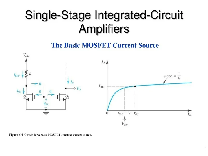 PPT - Figure 6.4 Circuit for a basic MOSFET constant-current source ...