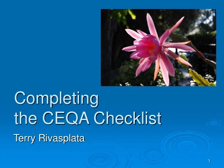 PPT - Completing the CEQA Checklist PowerPoint Presentation, free ...