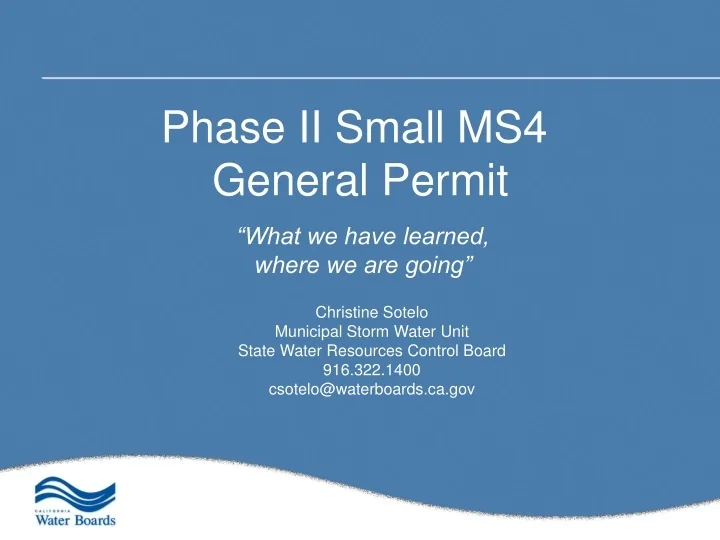 PPT - Phase II Small MS4 General Permit PowerPoint Presentation, free ...