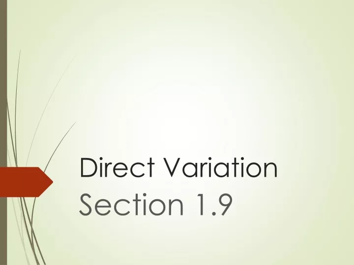 Ppt Direct Variation Powerpoint Presentation Free Download Id 9396501