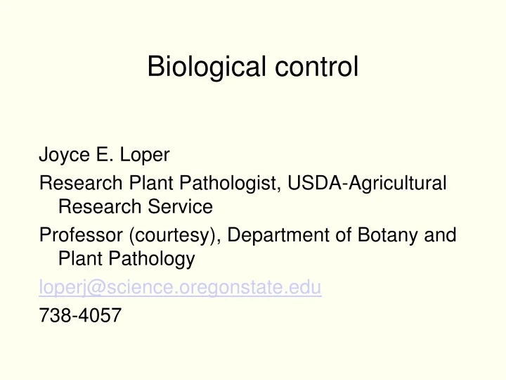 PPT - Biological control PowerPoint Presentation, free download - ID ...