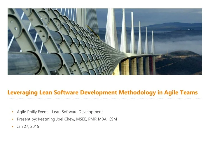 PPT - Leveraging Lean Software Development Methodology in Agile Teams ...