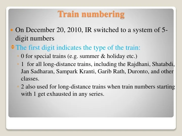 PPT - Train numbering PowerPoint Presentation, free download - ID:9402741