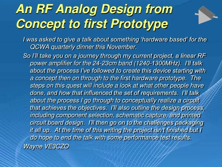 PPT - An RF Analog Design from Concept to first Prototype PowerPoint ...