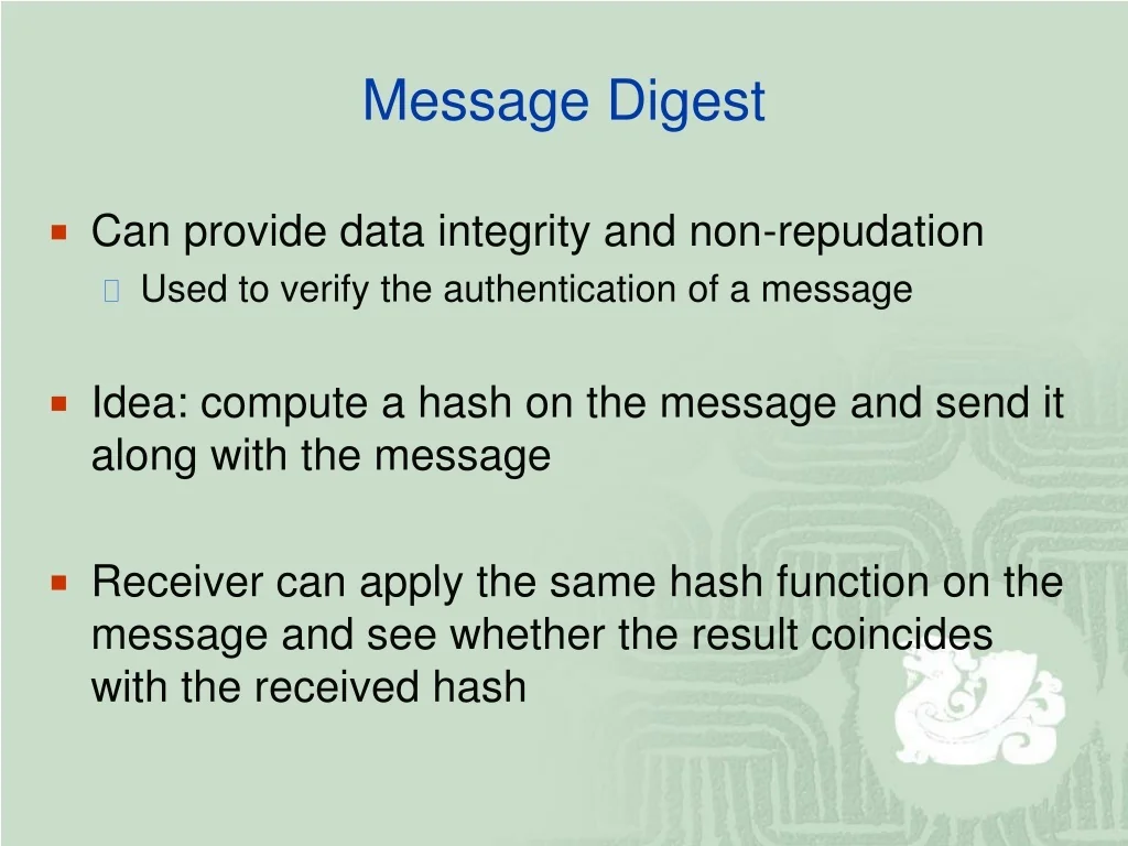 PPT Message Digest PowerPoint Presentation Free Download ID 9403930 PPT Message Digest PowerPoint Presentation Free Download ID 9403930