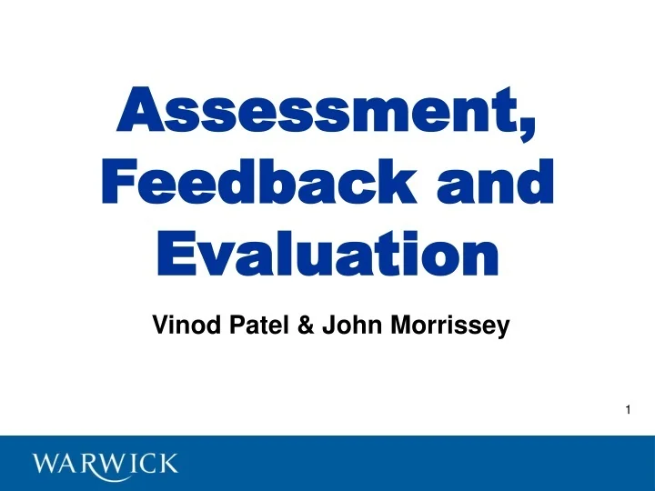 PPT - Assessment, Feedback and Evaluation PowerPoint Presentation, free ...