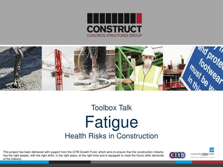 PPT - Toolbox Talk Fatigue Health Risks in Construction PowerPoint ...