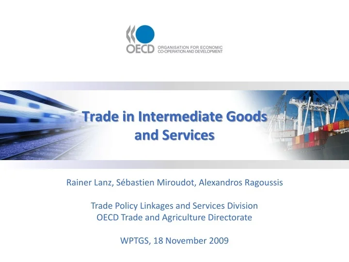 PPT - Trade in Intermediate Goods and Services PowerPoint Presentation ...