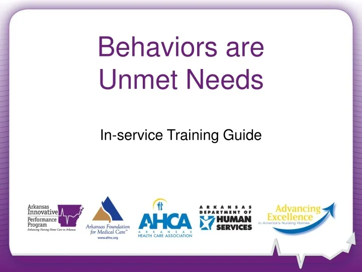 PPT - Behaviors are Unmet Needs PowerPoint Presentation, free download ...