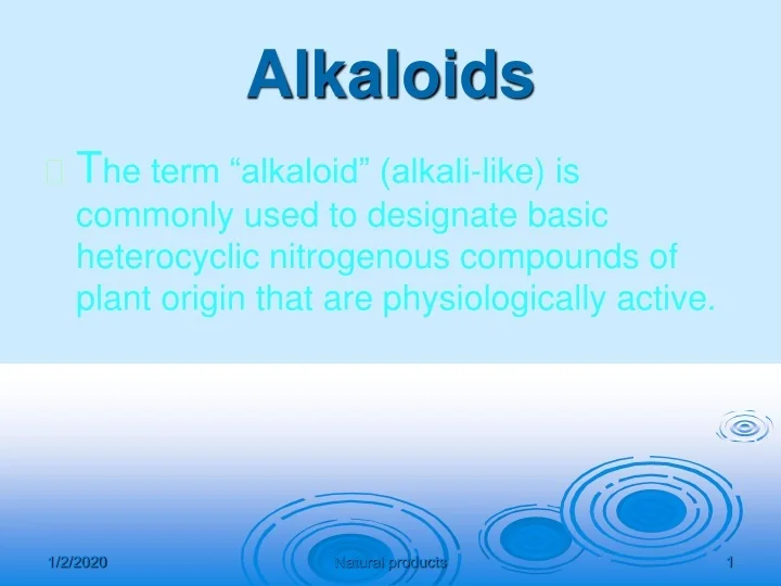 PPT - Alkaloids PowerPoint Presentation, free download - ID:9407892