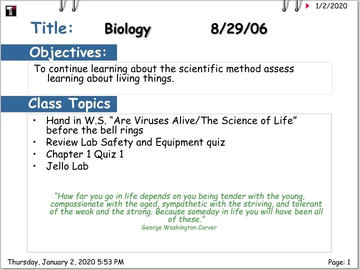 PPT - Class Topics PowerPoint Presentation, free download - ID:9410245