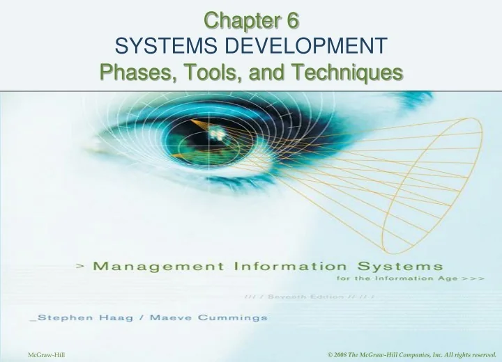 PPT - Chapter 6 SYSTEMS DEVELOPMENT Phases, Tools, and Techniques ...