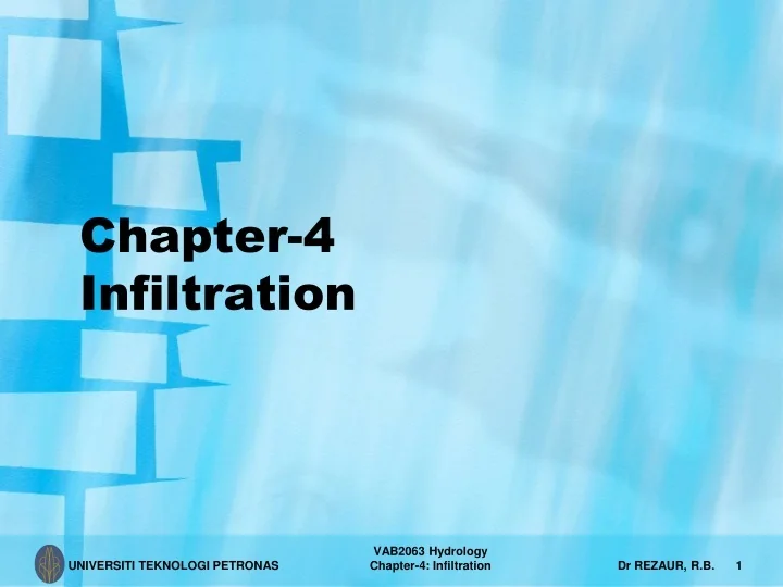 PPT - Chapter-4 Infiltration PowerPoint Presentation, free download ...