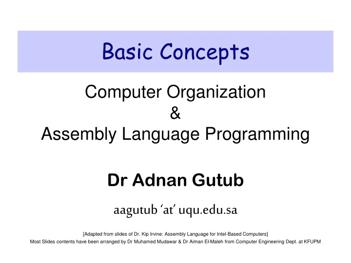 PPT - Basic Concepts PowerPoint Presentation, free download - ID:9412337