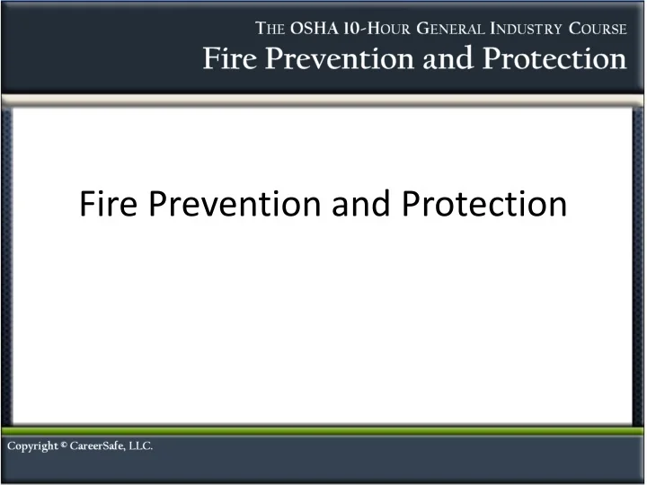 PPT - Fire Prevention and Protection PowerPoint Presentation, free ...