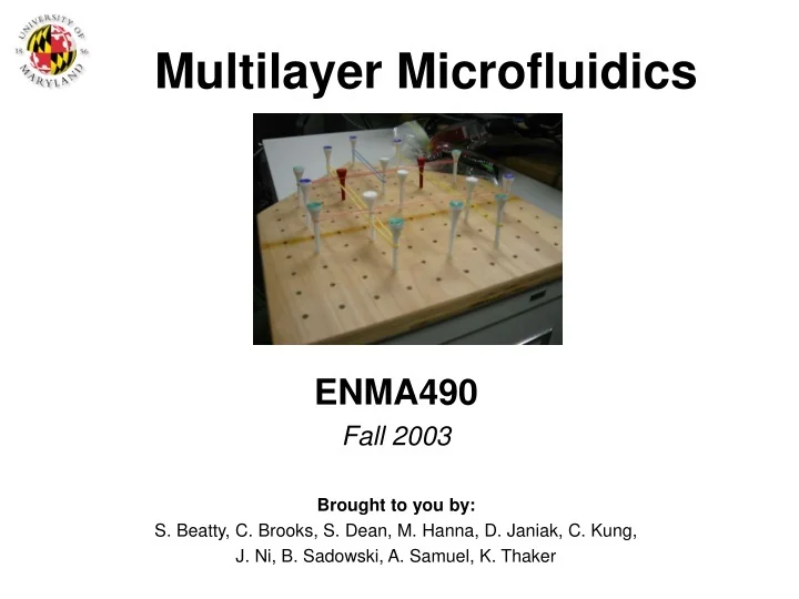PPT - Multilayer Microfluidics PowerPoint Presentation, free download ...