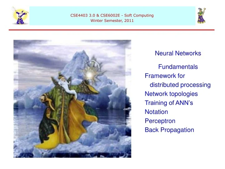 PPT - Neural Networks Fundamentals Framework for distributed processing ...