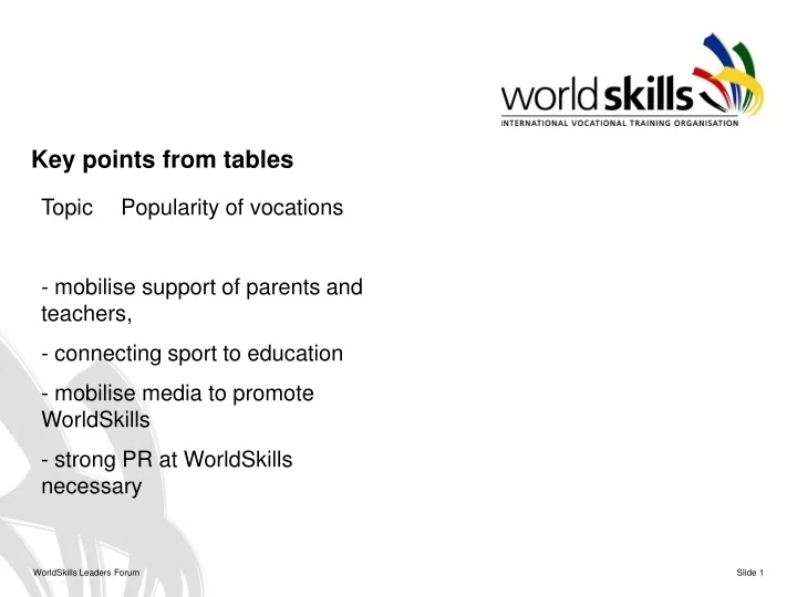 PPT - Key points from tables PowerPoint Presentation, free download ...