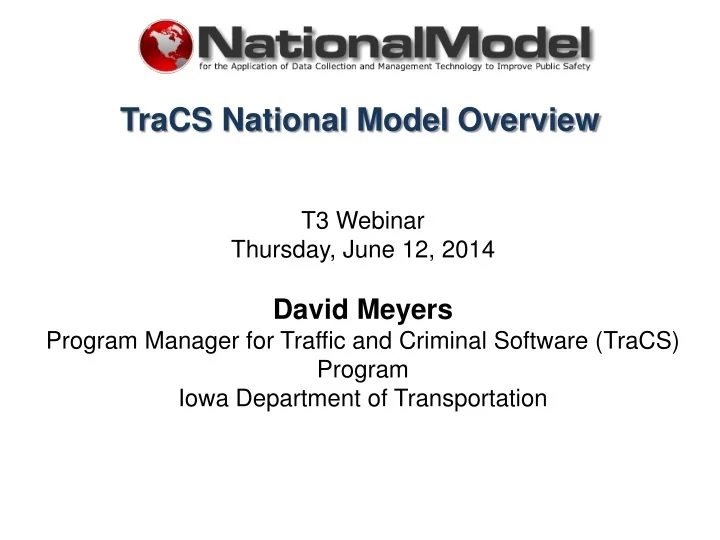 PPT - TraCS National Model Overview PowerPoint Presentation, free ...