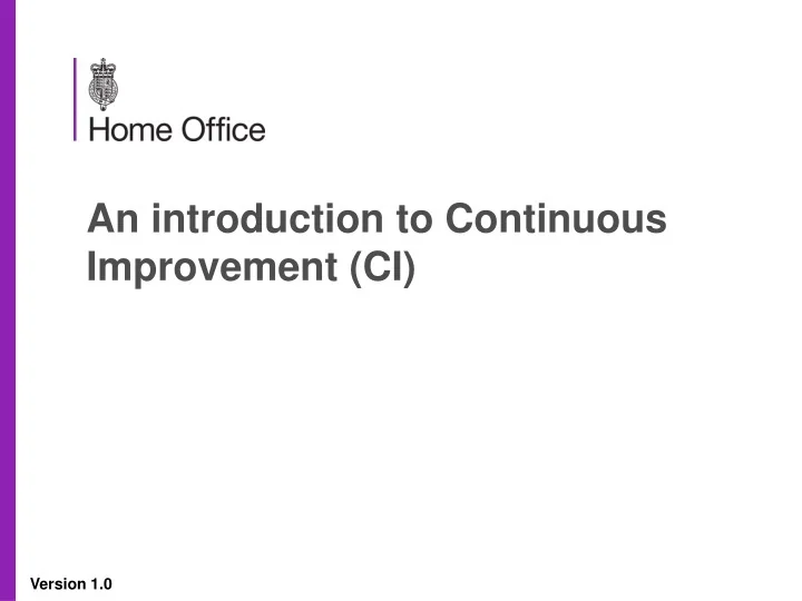 PPT - An introduction to Continuous Improvement (CI) PowerPoint ...