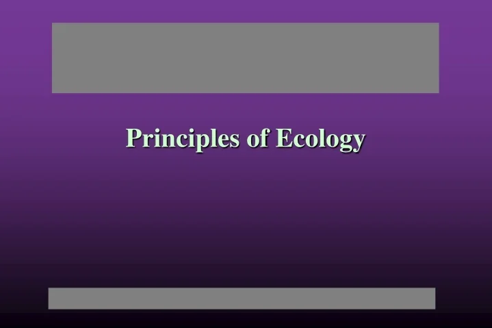 PPT - Principles of Ecology PowerPoint Presentation, free download - ID ...