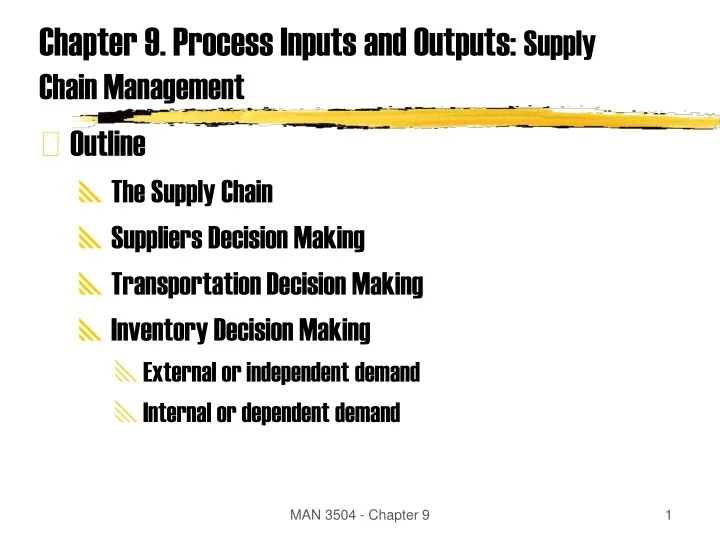 PPT - Chapter 9. Process Inputs and Outputs: Supply Chain Management ...