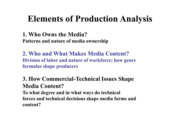 PPT - Elements of Production Analysis PowerPoint Presentation, free ...