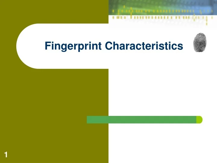 PPT - Fingerprint Characteristics PowerPoint Presentation, free ...