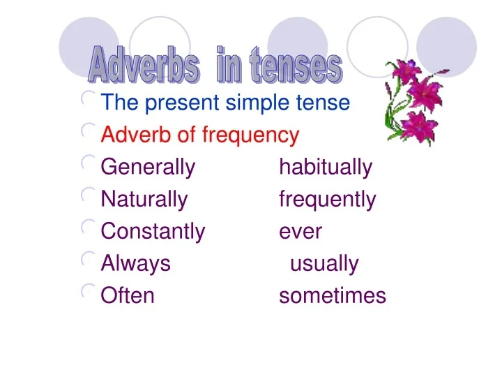 PPT - The present simple tense Adverb of frequency Generally habitually ...