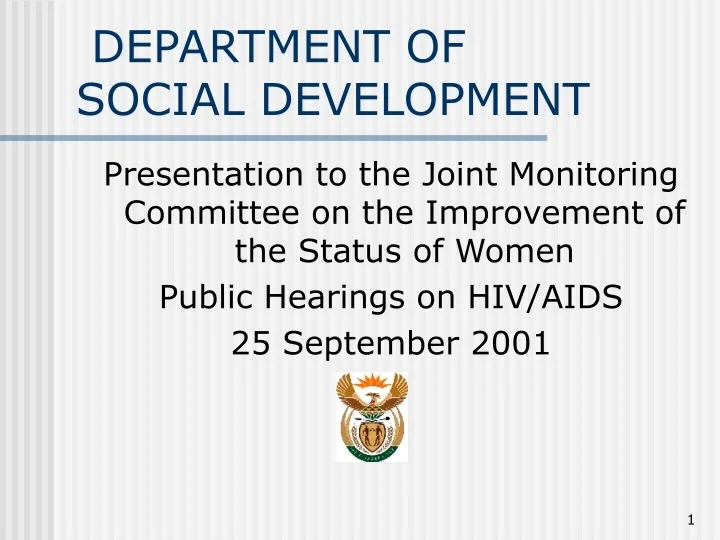 PPT - DEPARTMENT OF SOCIAL DEVELOPMENT PowerPoint Presentation, free ...
