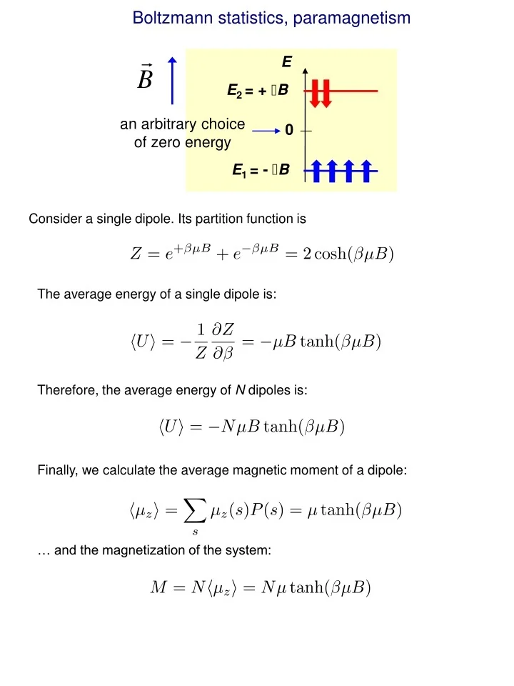 PPT - Boltzmann statistics, paramagnetism PowerPoint Presentation, free ...
