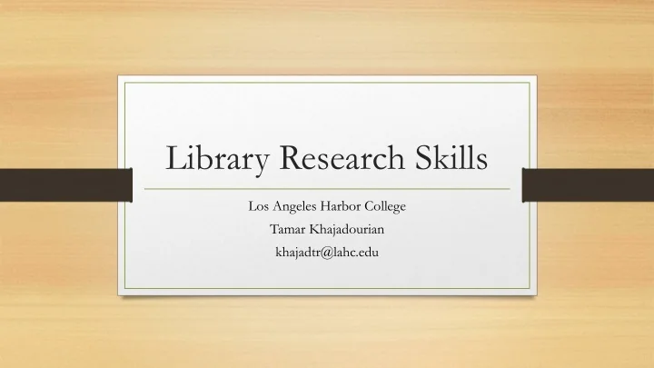 PPT - Library Research Skills PowerPoint Presentation, free download ...