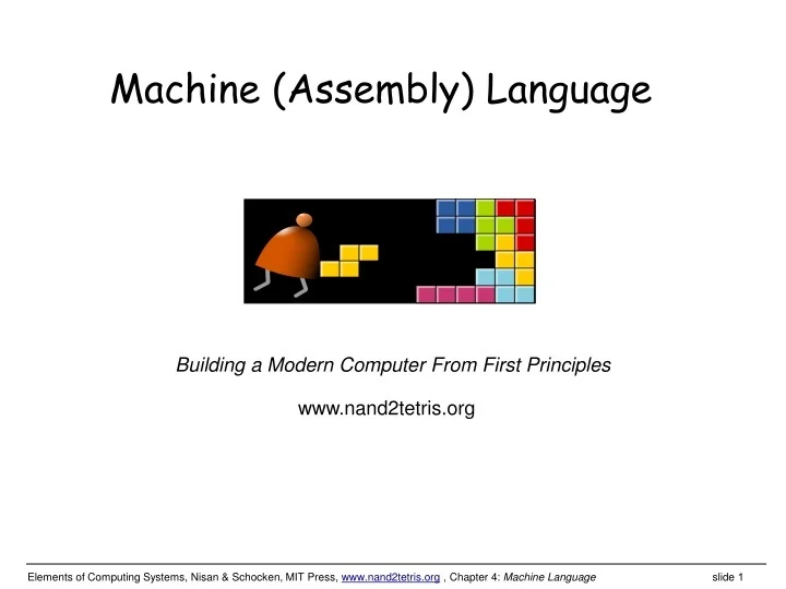 PPT - Machine (Assembly) Language PowerPoint Presentation, free ...