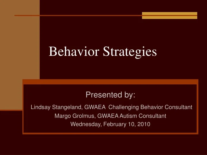 PPT - Behavior Strategies PowerPoint Presentation, free download - ID ...