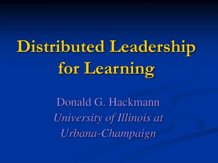 PPT - Distributed Leadership for Learning PowerPoint Presentation, free ...