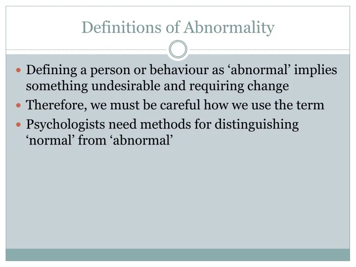 PPT - Definitions of Abnormality PowerPoint Presentation, free download ...