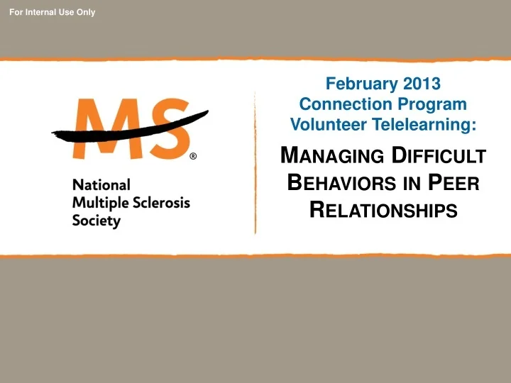 PPT - February 2013 Connection Program Volunteer Telelearning ...