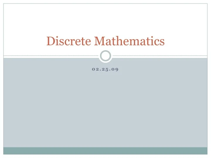 PPT - Discrete Mathematics PowerPoint Presentation, free download - ID ...