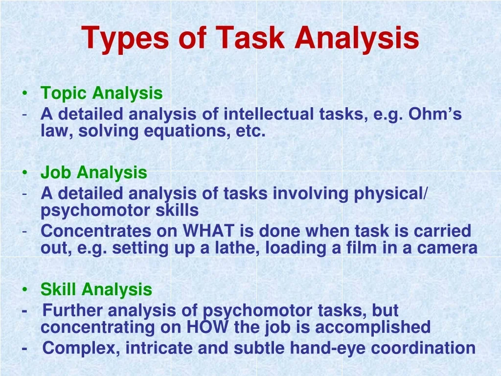 PPT Task Analysis PowerPoint Presentation Free Download ID 9431410