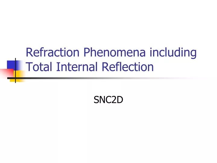 PPT - Refraction Phenomena including Total Internal Reflection ... PPT - Refraction Phenomena including Total Internal Reflection ...