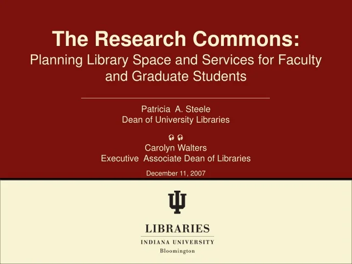 PPT - The Research Commons: PowerPoint Presentation, free download - ID ...