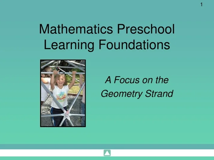 PPT - Mathematics Preschool Learning Foundations PowerPoint ...