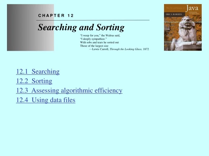 PPT - Chapter 12—Searching and Sorting PowerPoint Presentation, free ...