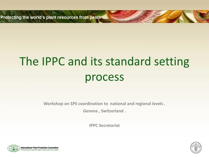 PPT - The IPPC and its standard setting process PowerPoint Presentation ...