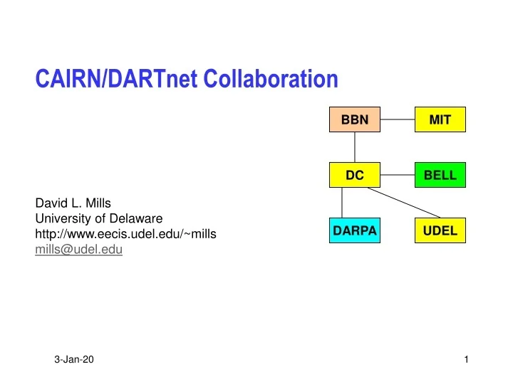 PPT - CAIRN/DARTnet Collaboration PowerPoint Presentation, free ...