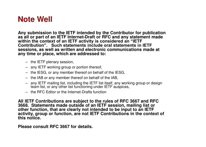 PPT - Note Well PowerPoint Presentation, free download - ID:9437704