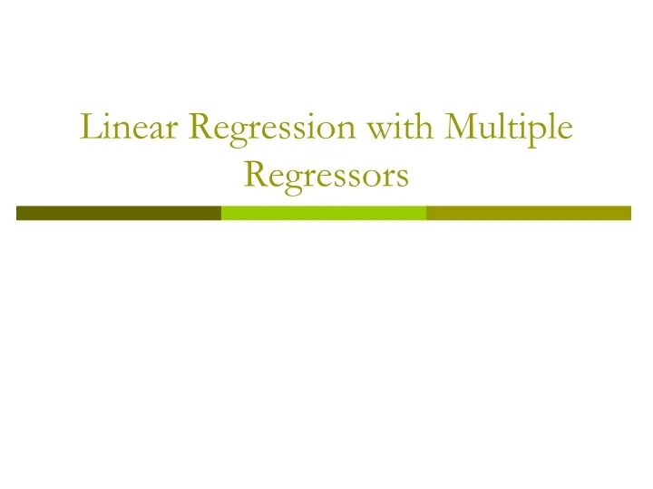 PPT - Linear Regression with Multiple Regressors PowerPoint ...